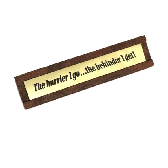 Vintage | Accents | Small Humorous Desk Name Plate Office Desk Decor ...